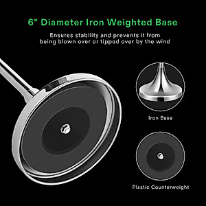 VIVOSUN Floor Standing Ash Tray, Outdoor Ashtray with Stainless Steel Lid, Adjustable Height from 21.5" to 35" for Home, Patio, Chrome