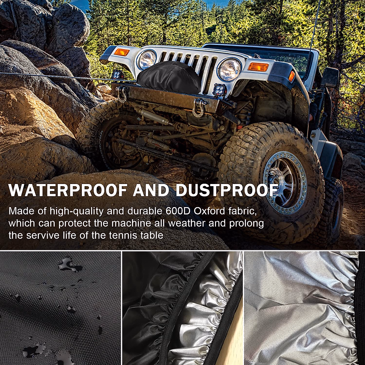 1PCS Winch Cover, Protect Your Winch from Dust and Water with Heavy-Duty Waterproof Cover, Ideal for Electric Winches 8500-17500 lbs, Indoor/Outdoor Use - Black, 21.5” x 9.5” x 7.5
