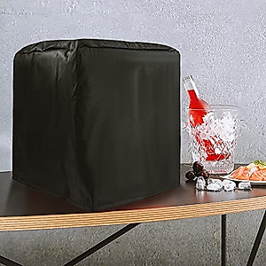 SUNSURE Ice Maker Cover Universal Countertop Appliances Ice Machine Cover 420D Dust Resistant Protector Cover Portable Ice Makers Cover with Adjustable Drawstring - Black
