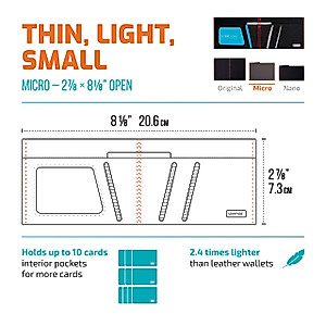 SlimFold MICRO Minimalist Front Pocket Vegan Slim Wallets for Men (RFID Blocking Black/Black)