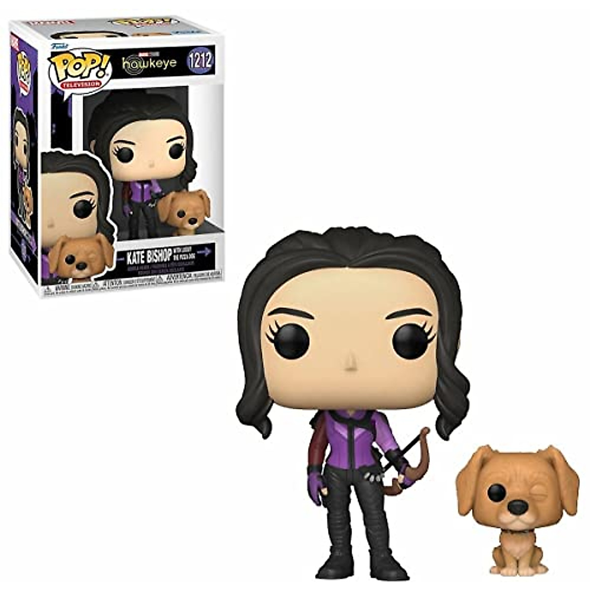 POP Marvel: Hawkeye - Kate Bishop with Lucky The Pizza Dog Funko Vinyl Figure (Bundled with Compatible Box Protector Case)