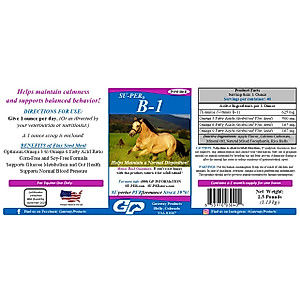 SU-PER B-1 Horse Calming Supplement - Equine Vitamin B-1 Support Horse Calmer Powder - Appetite Booster Supplement for Horses - 2.5 Pounds, (2 Pack)