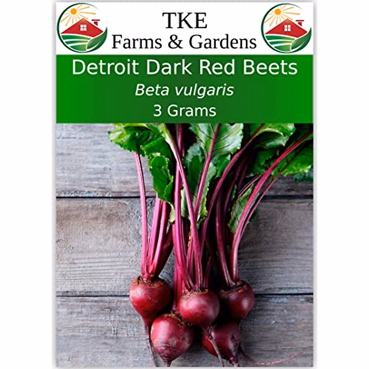 TKE Farms - Detriot Dark Red Beet Seeds for Planting, 3 Grams ≈ 125 Seeds, Beta Vulgaris