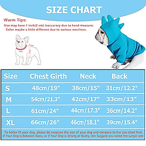 Dog Hoodie Jacket, Hooded Dog Dinosaur Vest Costume, 2-Legged Doggie Warm Sweatshirt, Pet Hoodies Apparel for French Bulldog, Pug, Mini Pinscher, Schnauzer, Small Medium Dogs Winter Outfit Clothes