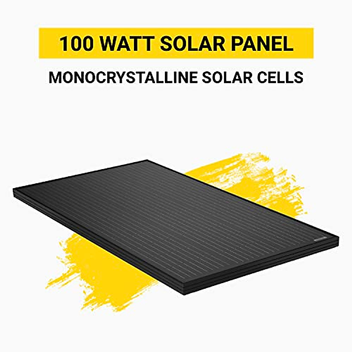 Spartan Power 100 Watt Solar Panel 9 Bus Bar Black Mono Great for RV, Trailer, Camper, Boat, Cabin, Farm, SP-100W