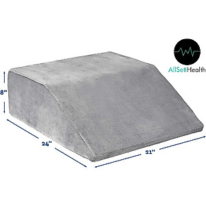 Leg Elevation Pillow - Full Memory Foam Top, High-Density Leg Rest Elevating Foam Wedge - Relieves and Recovers Foot and Ankle Injury, Leg Pain, Hip, Knee Pain, Improves Blood Circulation