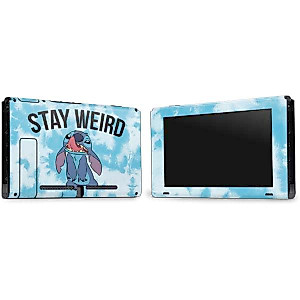 Skinit Decal Gaming Skin Compatible with Nintendo Switch Bundle - Officially Licensed Disney Lilo and Stitch Stay Weird Design