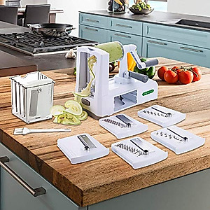 Spiralizer 7-Blade Vegetable Slicer, Strongest-and-Heaviest Spiral Slicer, Best Veggie Pasta Spaghetti Maker for Keto/Paleo/Non-Gluten, Comes with 4 Recipe Ebooks