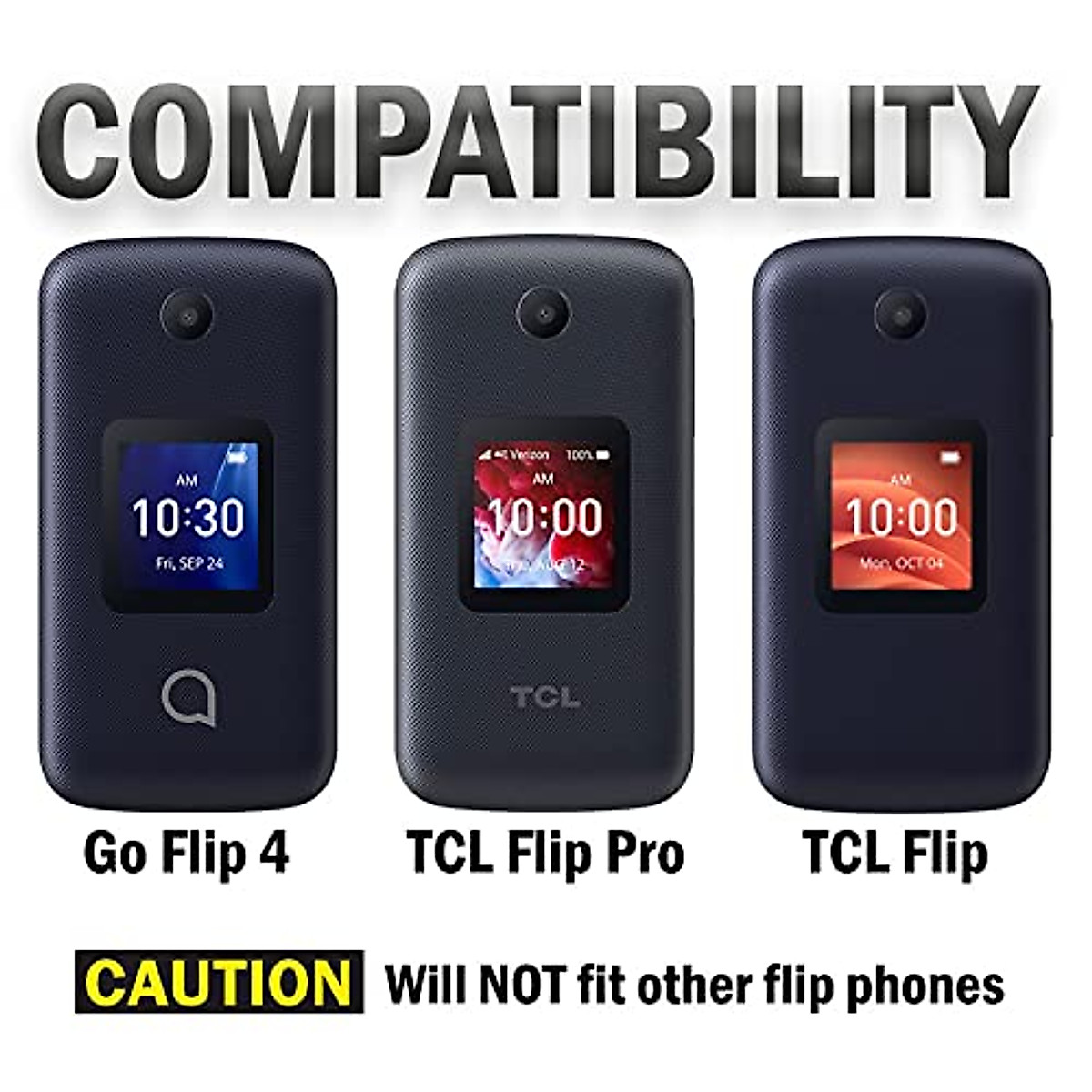 Case with Clip for Go Flip 4 / TCL FLIP Pro Phone, Nakedcellphone Slim Hard Shell Cover and [Rotating/Ratchet] Belt Hip Holster Holder Combo for Alcatel 4056W, 4056L, 4056Z, 4056V - Black