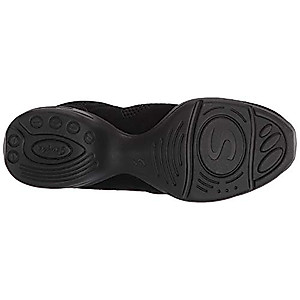 Skazz by Sansha Women's Dance Studio Exercise Sneakers Mesh Suede Rubber Split-Sole Haley, Black/Orange,7.5