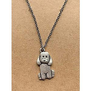 Goldendoodle Labradoodle Charm Necklace, Golden Lover Gift, Silver Metal Dog Pendant on a Chain, Ladies I Love Poodle Mix