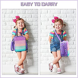 Woosir Lunch Bag for Girls Kids Pop Insulated Lunch Box Mermaid Cute Lunch Tote Bag Box for Girls Fidget Toys Leakproof with Removable Shoulder Strap for Picnic Travel Camping(Mermaid)