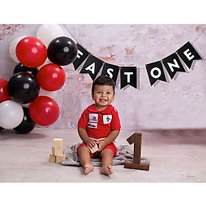 Fast One Banner - Fast One Car Birthday Party, Fast One Flag Banner, First Birthday Party, Vroom Car Party, Fast One Party Decoration