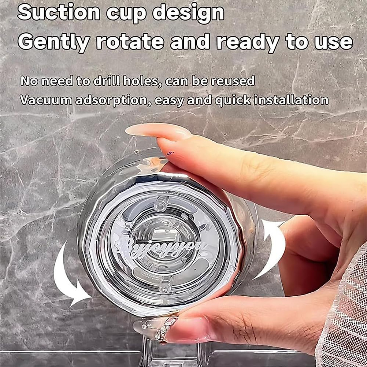 Attarrior Bathroom Suction Cup Storage Rack Without Punching Wall-mounted Shelf Bathroom Shower Storage Acrylic for Bathroom Storage (Clear, 2 PCS)