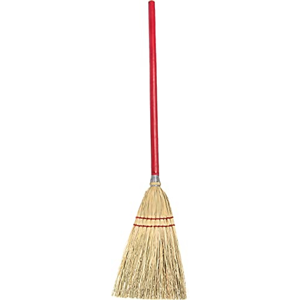 Flo-Pac Lobby Broom Corn Broom, Short Broom for Kitchen, Restaurants, Home, Corn, 34 Inches, Red