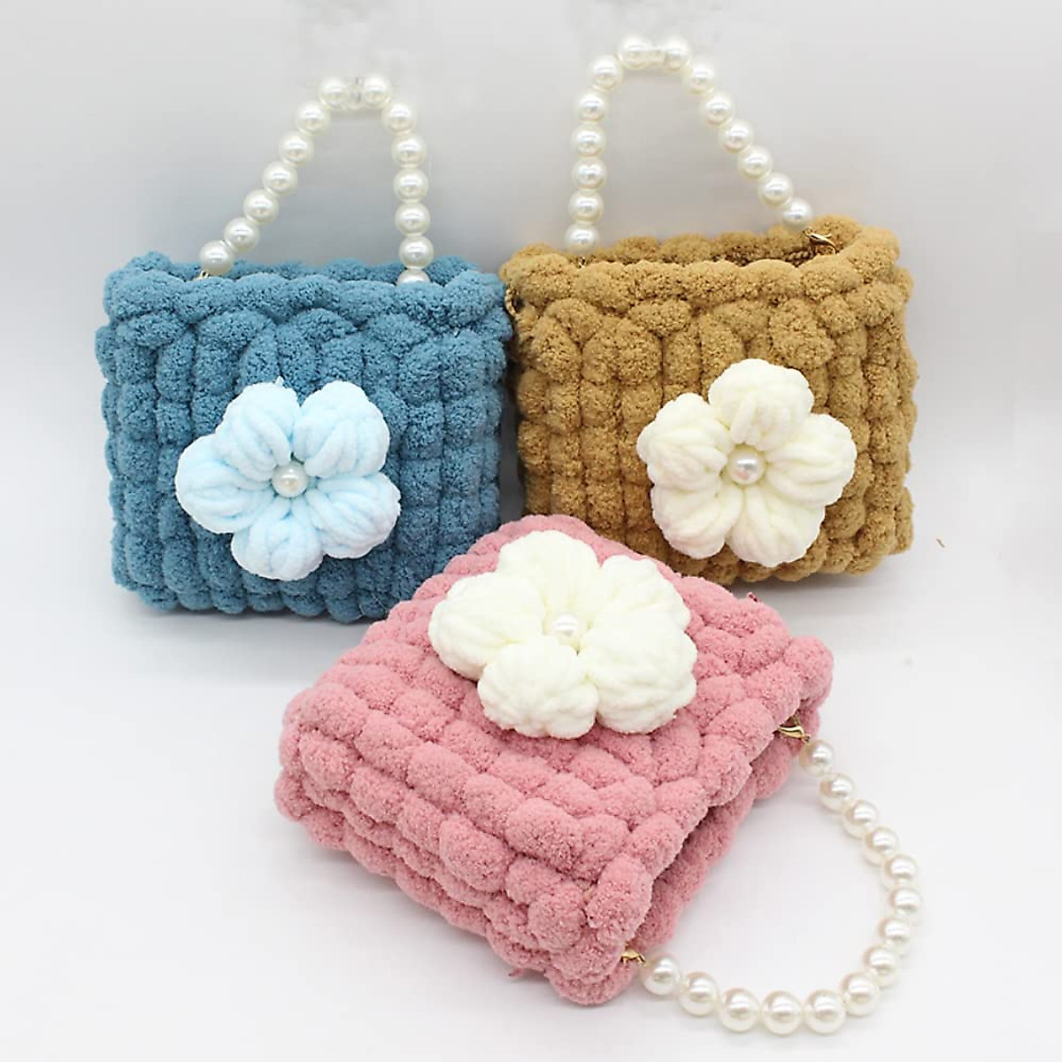 3 Rolls Pomp-A-Doodle Yarn,100% Polyester Jelly Bean POM-POM Ball Yarn for Crochet Knitting Handcraft Mat Pet Nest 450g (Quiet Night)