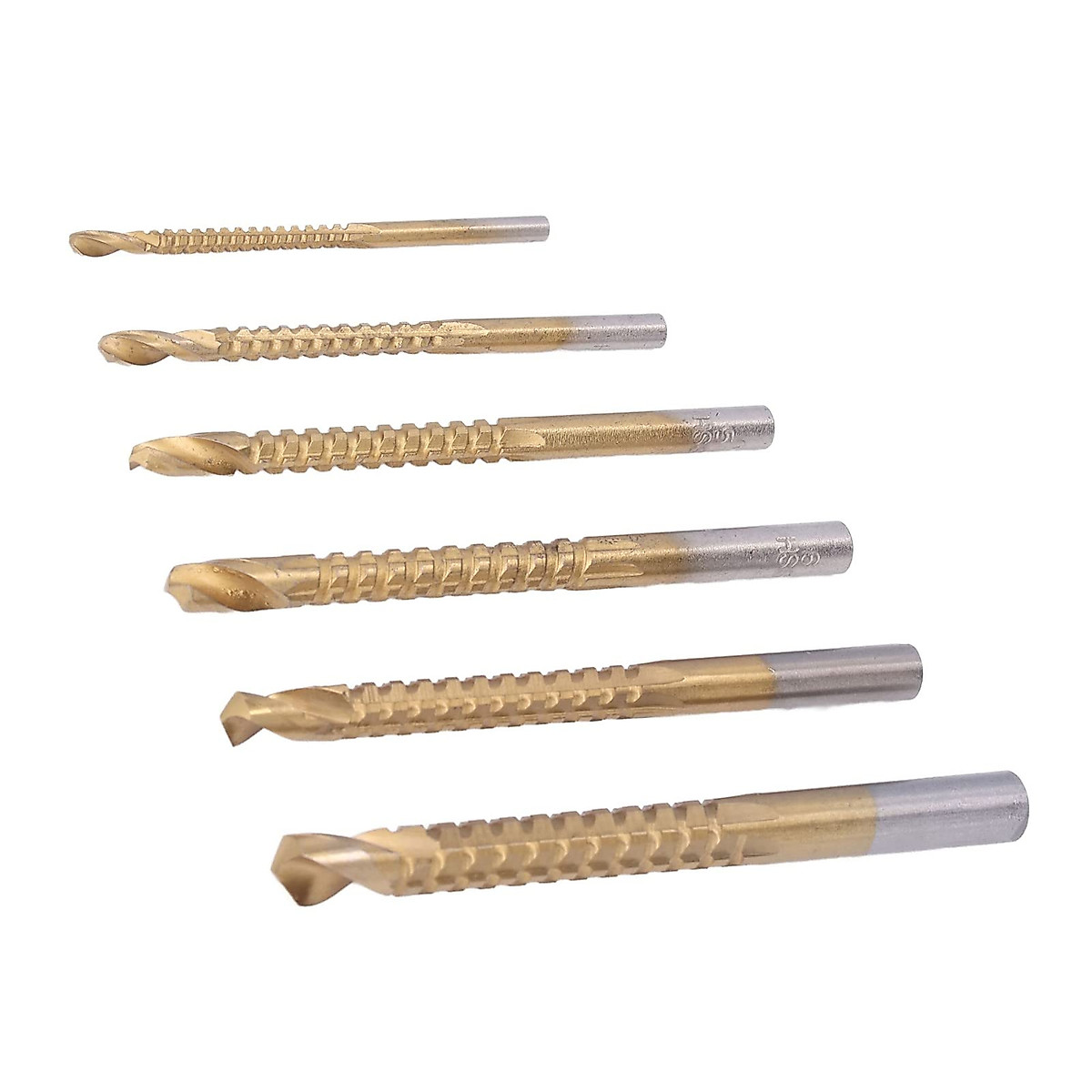 Twist Drills Bits Set, Better Balance Heat Treated Stable High Speed Steel 6Pcs Serrated Drill Bit for Drilling