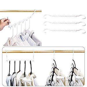 HOUSE DAY Closet Organizers and Storage, Space Saving Hangers White, Closet Organizer Space Saver 80%, Sturdy Plastic Magic Hangers for All Types of Clothes, College Dorm Room Essentials (16 Pack)