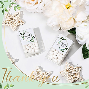 Kosiz 120 Pcs Mint to Be Labels Wedding Favors Wedding Stickers Greenery Leaf Bridal Shower Engagement Party Favor Botanical Theme Wedding Stickers for Guests