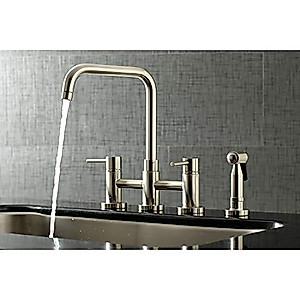 Kingston Brass KS8288DLBS Concord Bridge Kitchen Faucet, Brushed Nickel, 14 x 8.38 x 12.19