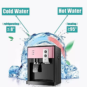 Countertop Water Dispenser - Electric Hot and Cold Water Cooler Dispenser for Home Office Use 110V Hot/Cold Top Loading Countertop Water Cooler Dispenser (Rose Gold)