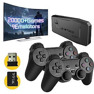 Retro Gaming Console,Retro Game Console,Retro Play Game Stick,Retro Game Stick ,Nostalgia Stick Game,Retro Plug and Play Gaming System,20,000+ Games, 4K HDMI Output,with Dual2.4G Wireless Controllers