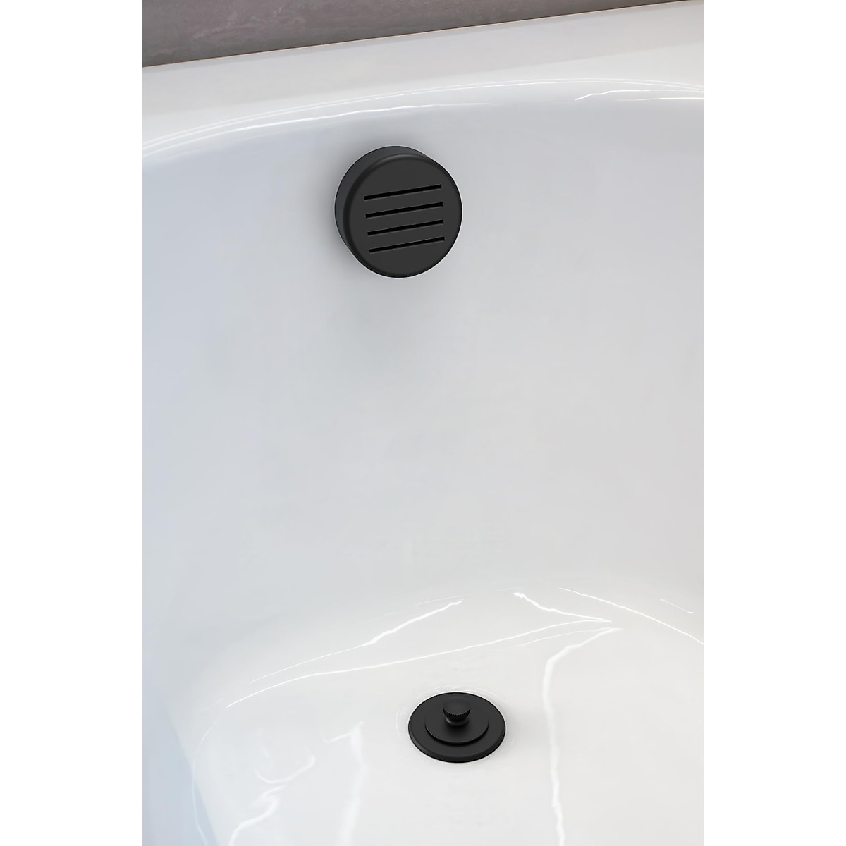 Olympia D-820T-MB Overflow and Waste Drain Trim Kit Matte Black