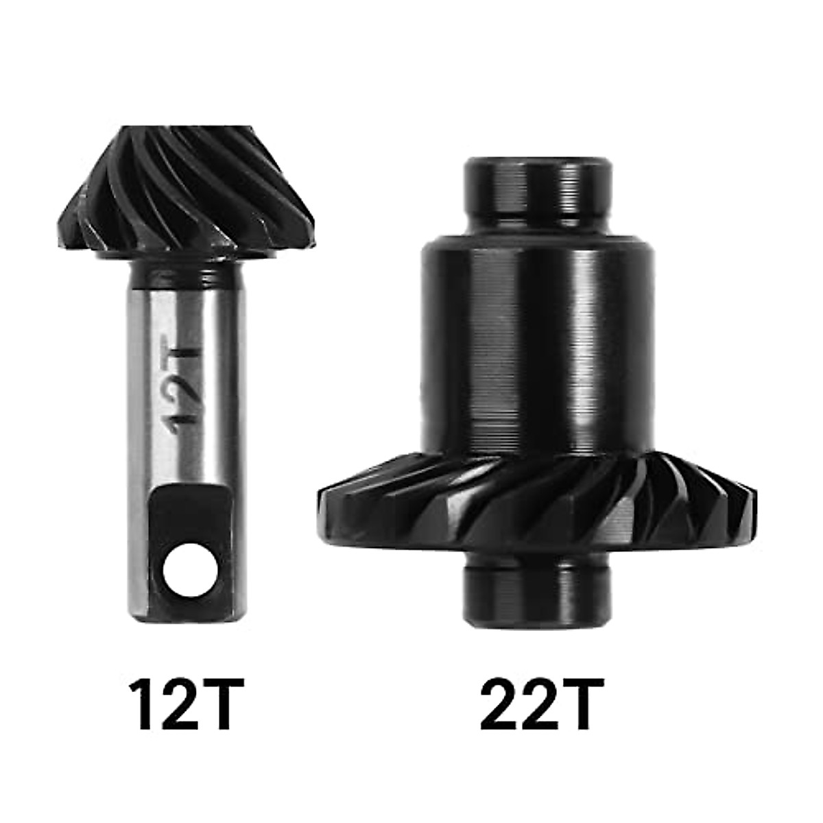 INJORA 12/22T Overdrive Helical Gear Set Front Rear Axles Steel Alloy for TRX4M Upgrade 1/18 RC Crawler Car, 7g/Set