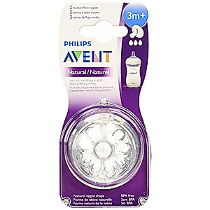 Philips AVENT BPA Free Natural Medium Flow Nipples, 2-Pack