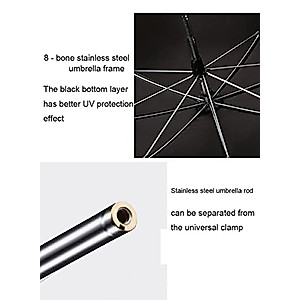 GRANDMEI Chair Umbrella with Universal Clamp,46 inches UPF 50+ Clip on Parasol for Patio chair Beach Chairs Wheelchairs Golf Carts (Dark Blue)