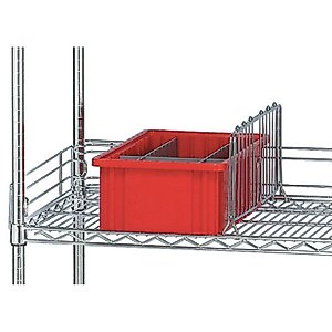 Quantum SL18S 18" Heavy-Duty Side Ledge with 4"H Barrier Protection for Commercial Kitchen Restaurant Cafeteria Convenience Store | Compatible with Wire Shelving Units | 18"D x 4"H, Stainless Steel