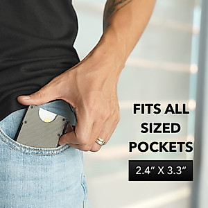 KARBEN RFID Wallet Carbon Fiber - Smart Credit Card Holder for Back, Front Pocket | 12 Space Aluminum, Metal Money Clip | Minimalist Wallets for Men and Women (Black)