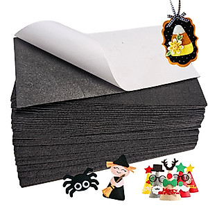 Jtnohx Self Adhesive Felt Sheets, Adhesive Backed Felt, 33 Pcs 4" x 8" Felt Adhesive, Sticky Back Stiff Felt for Crafts DIY Sewing School Projects Decoration (Black)