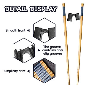 7 Pairs Reusable Training Chopsticks Helpers for Kids Adult Trainer Beginner Learner, Japanese Bamboo Chopsticks and Non-Slip Connector Set, Dishwasher Safe, L8.86Inch(1.Simplicity print)