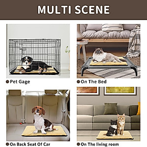 AUPETEK Self-Warming Cat Bed Indoor/Outdoor Super Soft Self Heating Pet Mat Washable Thermal Pad for Cat & Dog 21x15.7 inch