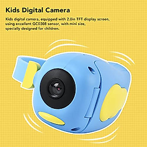 Tgoon Mini Children Camera, Kids Digital Camera Multifunctional Easy to Operate 2in TFT Display Screen USB Charging with 400Mah Battery for Child Education(Blue)