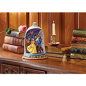 Enesco Disney Traditions by Jim Shore Beauty and The Beast Rose Dome Scene Figurine, 10.3 Inch, Multicolor