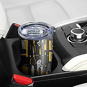 Tumbler for Men Mechanic Tools Box Coffee Tumbler for Engineer Men 20 oz Vacuum Insulated Stainless Steel Travel Mug Gifts Machine Tool Box Cup