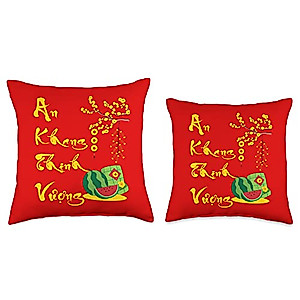 Vietnamese Lunar New Year For Family 2023 Vietnamese Lunar New Year Decorations TET 2023 Throw Pillow, 16x16, Multicolor