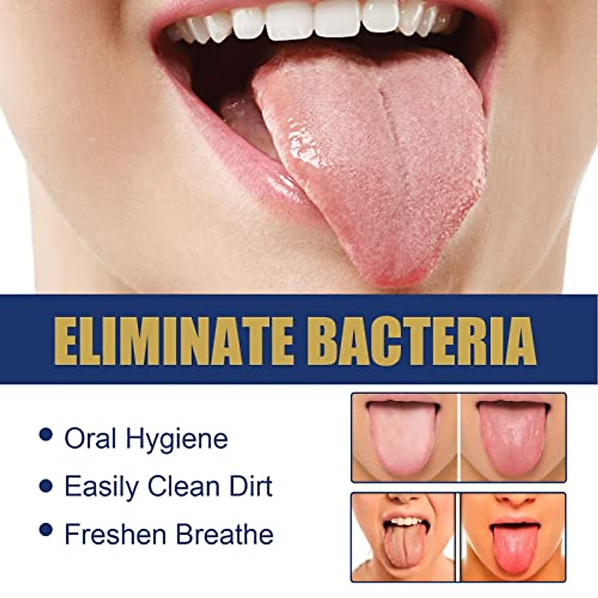 Tongue Cleansing Gel, 50g Ergo Handle 2 Pcs Oral Refreshing Tongue Scrubber Brush Adult Plaque Removal Kit for Bad Breath