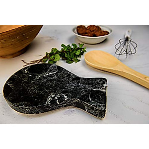 RADICALn Spoon Rest Handmade Marble Black Spatula Fork Ladle Utensil Rest Keeper - Cooking Spoon Organizer - Stove Top Chef Kitchen Tool Spoon Holder