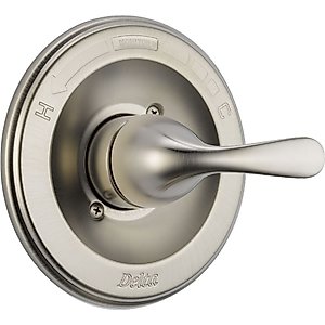 Delta Faucet Classic 13 Series Single-Function Shower Valve Trim Kit, Shower Handle, Valve Trim Kit Brushed Nickel, Delta Shower Trim Kit, Stainless T13020-SS (Valve Not Included)