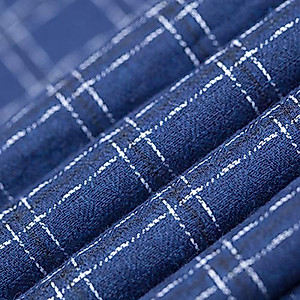 Cotton Blue Plaid Fabric by The Yard DIY Cotton Craft Sewing Fabric Decorative Fabric for Upholstery and Home Accents, 1 Yards，57"x36"
