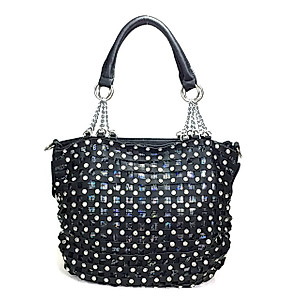 Zzfab Premium Classic Net Bling Handbag Black