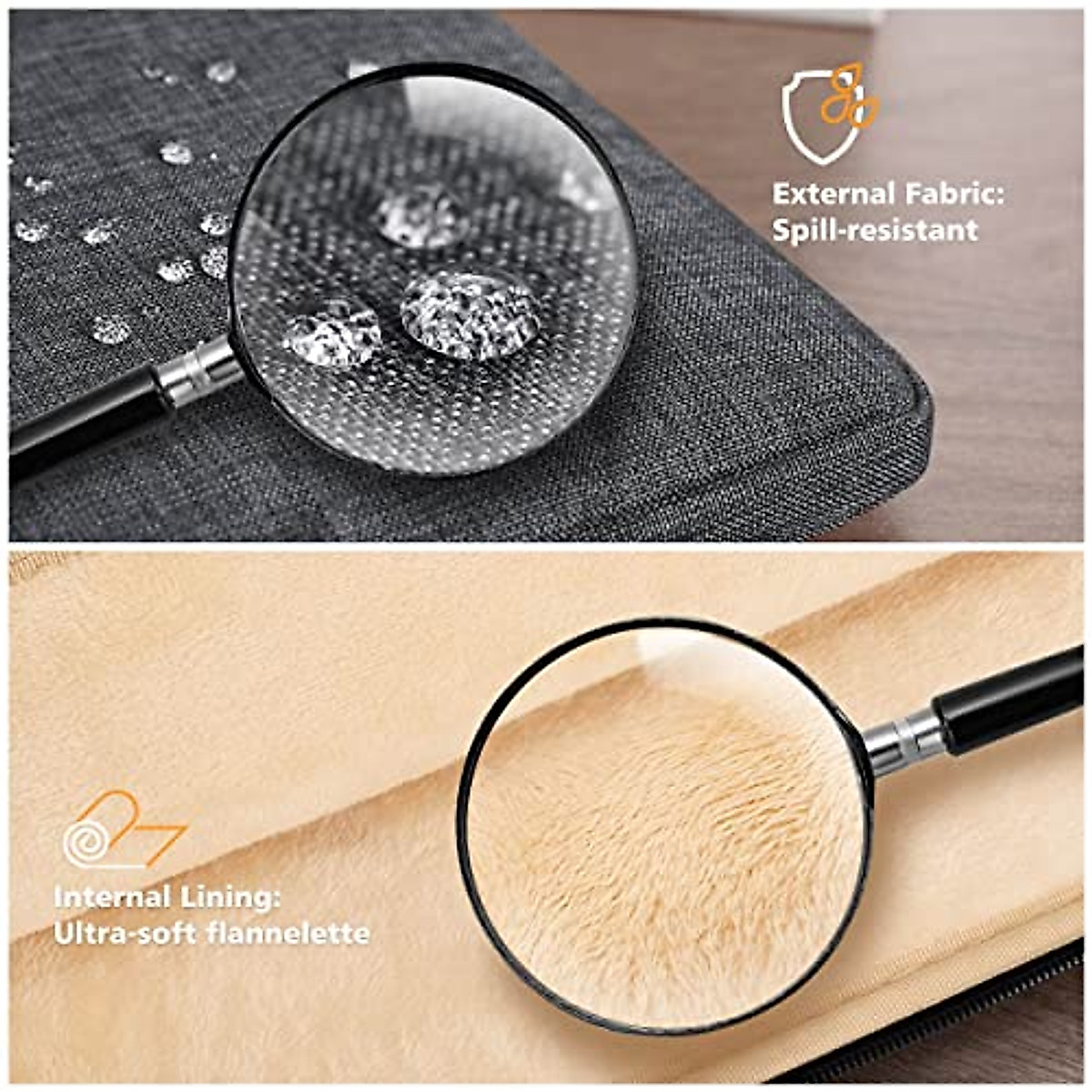 KIZUNA Laptop Sleeve 11 Inch Water-Resistant Computer Case Hand Bag for 13" MacBook Pro M2/13 Surface Pro 8 X/13.4" DELL XPS 13/12.4" Samsung Galaxy Tab S7/11.6" Samsung Chromebook 4/13.3" ASUS, Grey