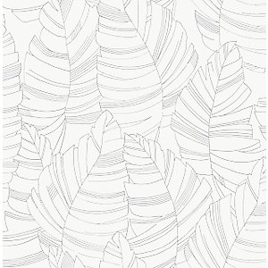 Manhattan Comfort Peel and Stick Wallpaper, Quick and Easy Self Adhesive Removable Decorative Design for Wall Covering, Cabinets, Drawers, Shelves, Crafts, 18 Ft. x 20.5 in., Floral Leaf