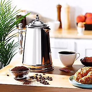 Francois et Mimi Custom-Style Double Wall French Coffee Press, 34-Ounce, Stainless Steel (Vintage)