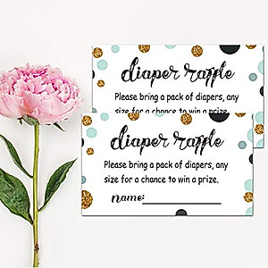 50 Fashion Diaper Raffle Tickets for Baby Shower Invitation Inserts, Baby Shower Game Cards.