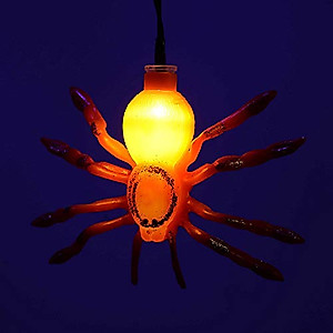 SUNSGNE Halloween Spider String Lights, 8.5Ft Halloween String Lights with 10 Spider Lights, Plug in Hanging Halloween String Lights for Halloween Party, Curtain, House, Garden, Yard, Halloween Decor