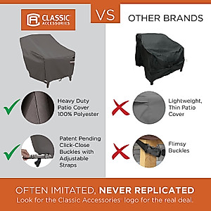 Classic Accessories Ravenna Water-Resistant 31.5 Inch Patio Adirondack Chair Cover, Patio Furniture Covers, Taupe & Ravenna Water-Resistant 58 Inch Patio Sofa/Loveseat Cover,Small-Taupe